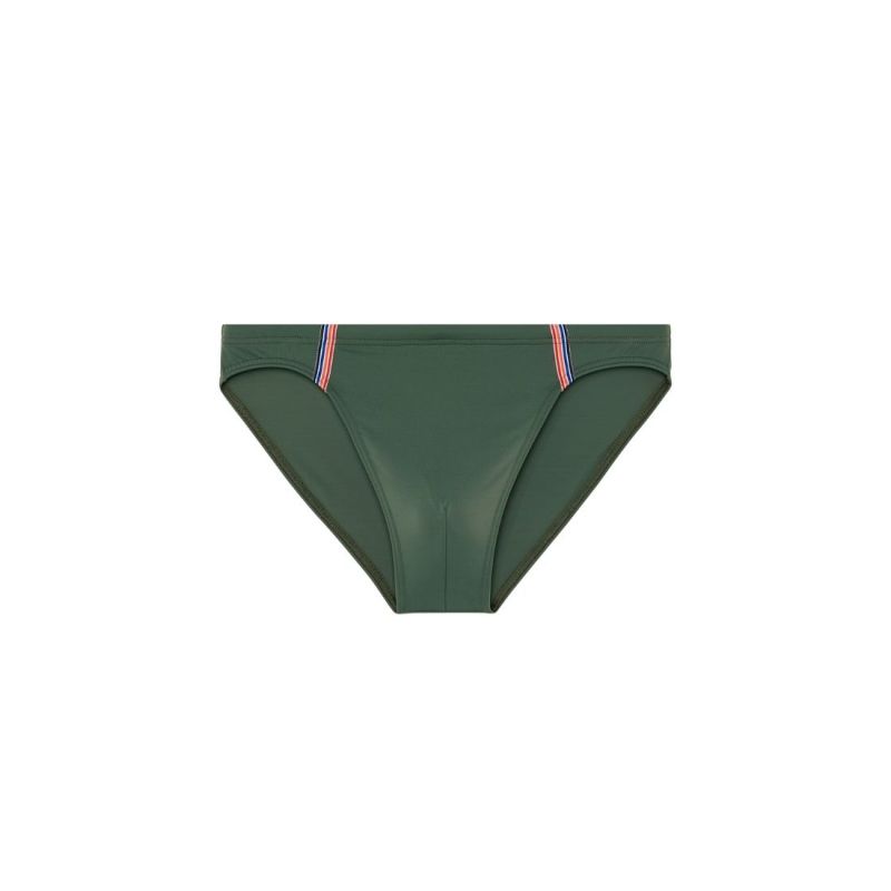 Nautical Cup Swim Micro Briefs Khaki Green - HOM Hong Kong
