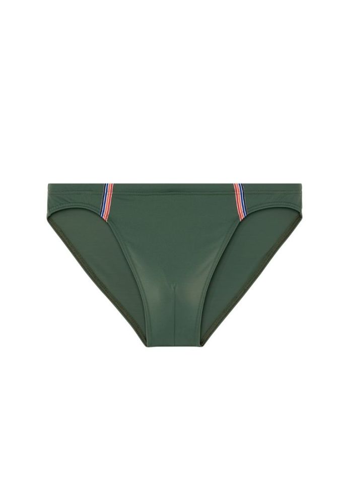 Nautical Cup Swim Micro Briefs Khaki Green - HOM Hong Kong